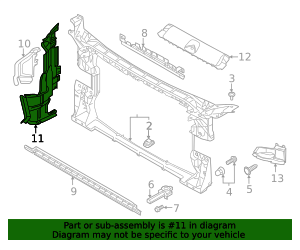 2019 Audi Radiator Support Baffle 8W6-121-283-AD | AutoNationParts.com