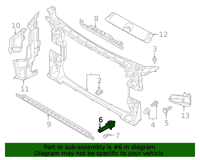 8W0-805-201 - Radiator Support Bracket 2017-2024 Audi | AutoNation Parts
