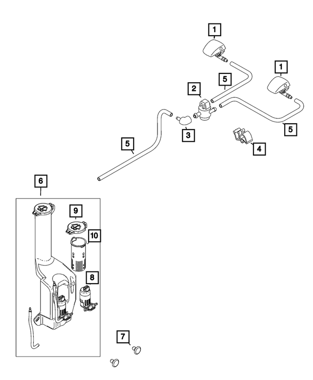 68656352AA - Windshield Washer Reservoir 2024 Fiat 500E | Big 3 Auto Parts