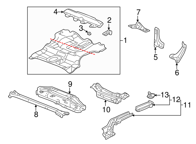 2002-2006 Acura RSX Gusset, L Rear Panel 65676-S5A-A00ZZ | OEM Parts Online