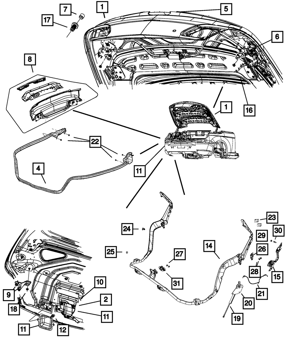 4589653AB - Decklid Latch Striker 2008-2023 Mopar | AutoNation Parts