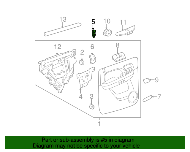 2007-2014 GM Cocoa Side Door Locking Rod Knob 15844620 | GetOEMParts.com