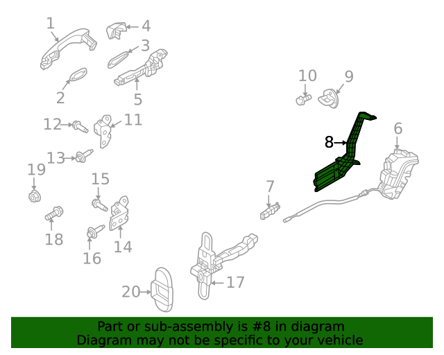 83482-P2000 - Door Latch Bracket 2021-2023 Kia Sorento | Kia.Parts Store