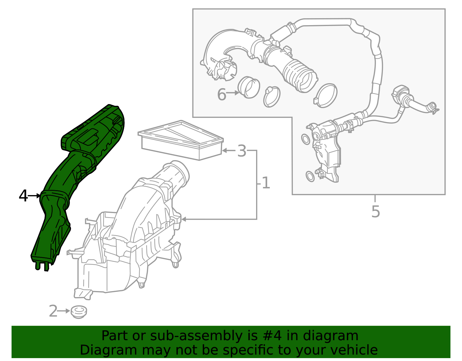 16554-5DD0A - Engine Air Intake Hose 2017-2019 Infiniti QX30 ...