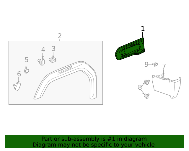 2020-2022 GMC Bright Chrome Front Driver Side Fender Ornamentation Vent ...