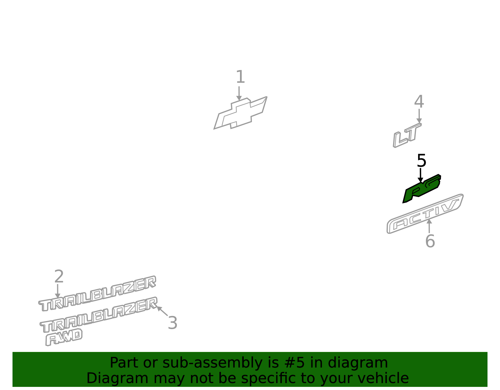 2021-2025 Chevrolet Trailblazer Plate 42764320 GM | GMPartsDirect.com