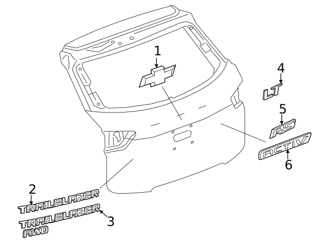 2021-2024 Chevrolet Trailblazer Plate 42764320 GM | GMPartsDirect.com
