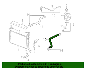 2008-2012 GM Radiator Outlet Hose 25822190 | GMPartsDirect.com