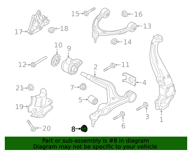 2010-2024 Porsche Lower Control Arm Lock Nut PAF-005-633 | Sunset ...