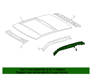 2011-2016 Scion tC Rail Sub Assembly Roof 61202-21020 | Toyota Parts Center