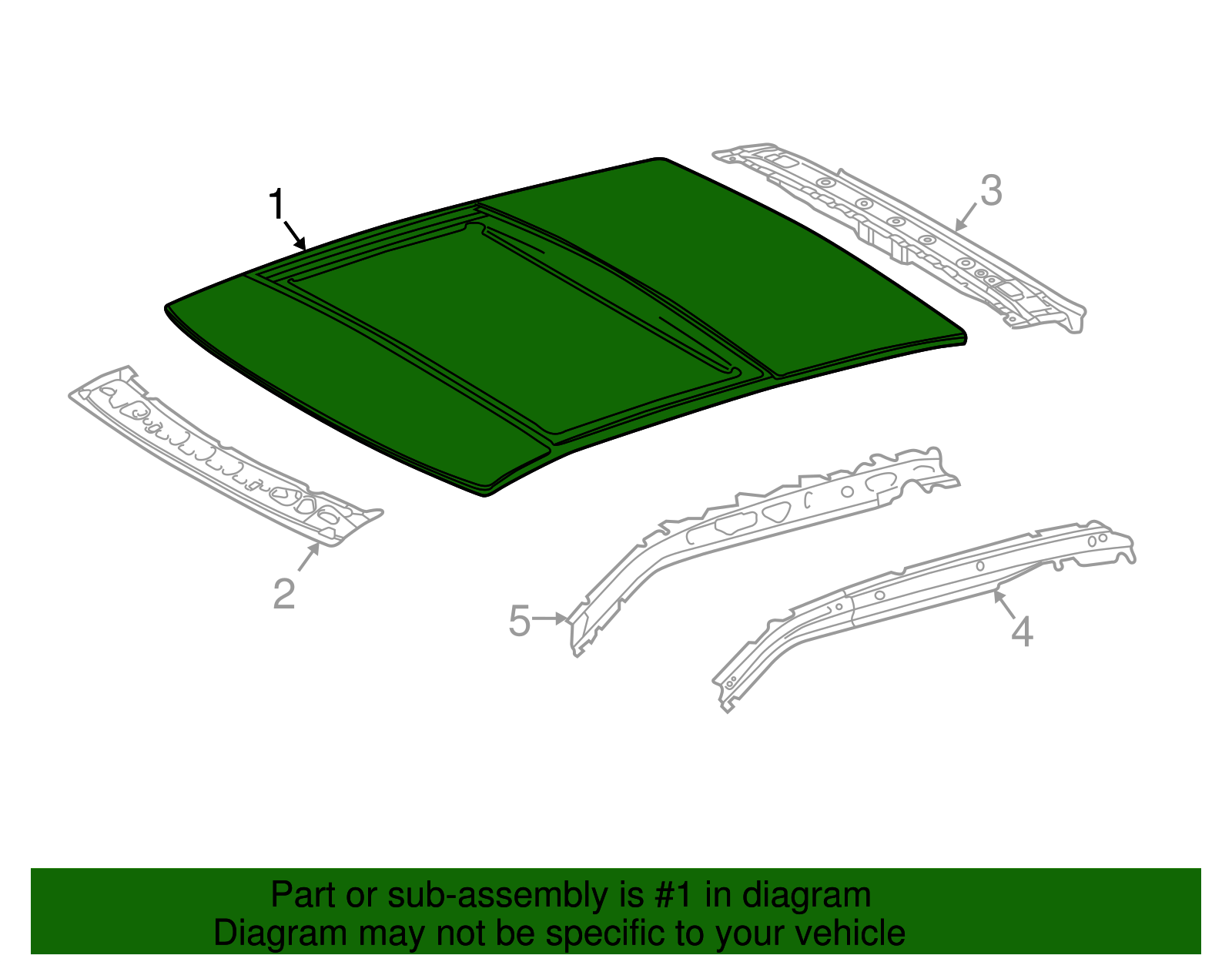 63233-21020 - Roof Panel - 2011-2016 Scion tC | OEM Genuine Toyota Parts