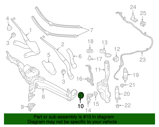 000-998-16-41 - Windshield Wiper Linkage Insulator 2003-2023 Mercedes ...