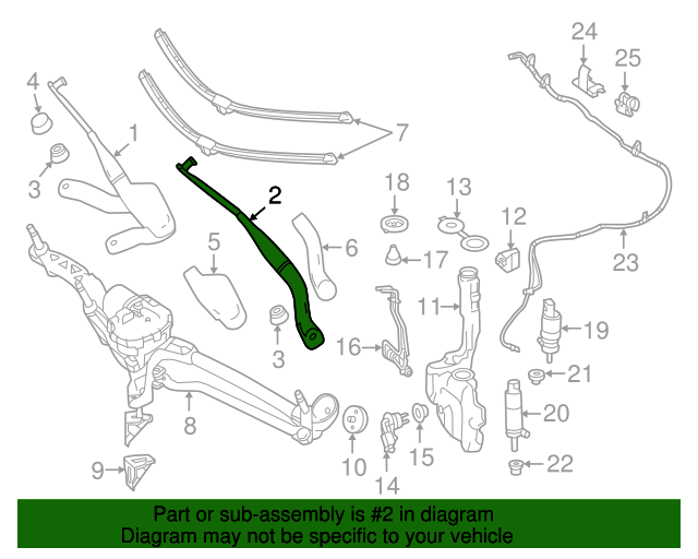 218-820-00-44 - Wiper Arm 2012-2015 Mercedes-Benz | Mercedes-Benz USA Parts