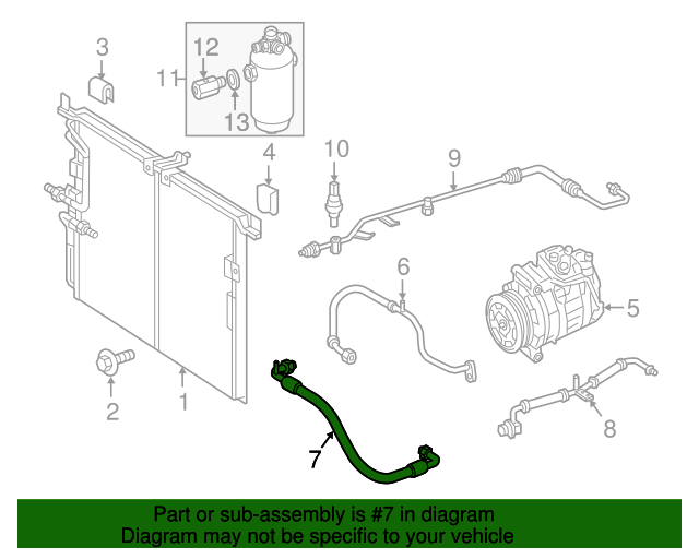 2016-2018 Mercedes-Benz A/C Refrigerant Liquid Hose 463-830-63-00 | MB ...