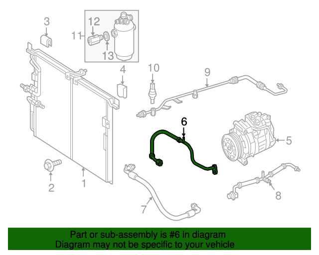 463-830-61-00 - A/C Refrigerant Discharge Hose 2016-2018 Mercedes-Benz ...