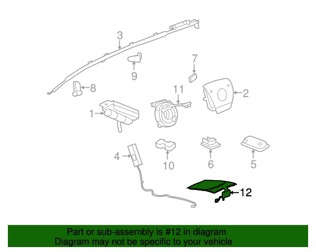 2007-2013 GM Airbag Front Passenger Presence Module 20933923 GM ...