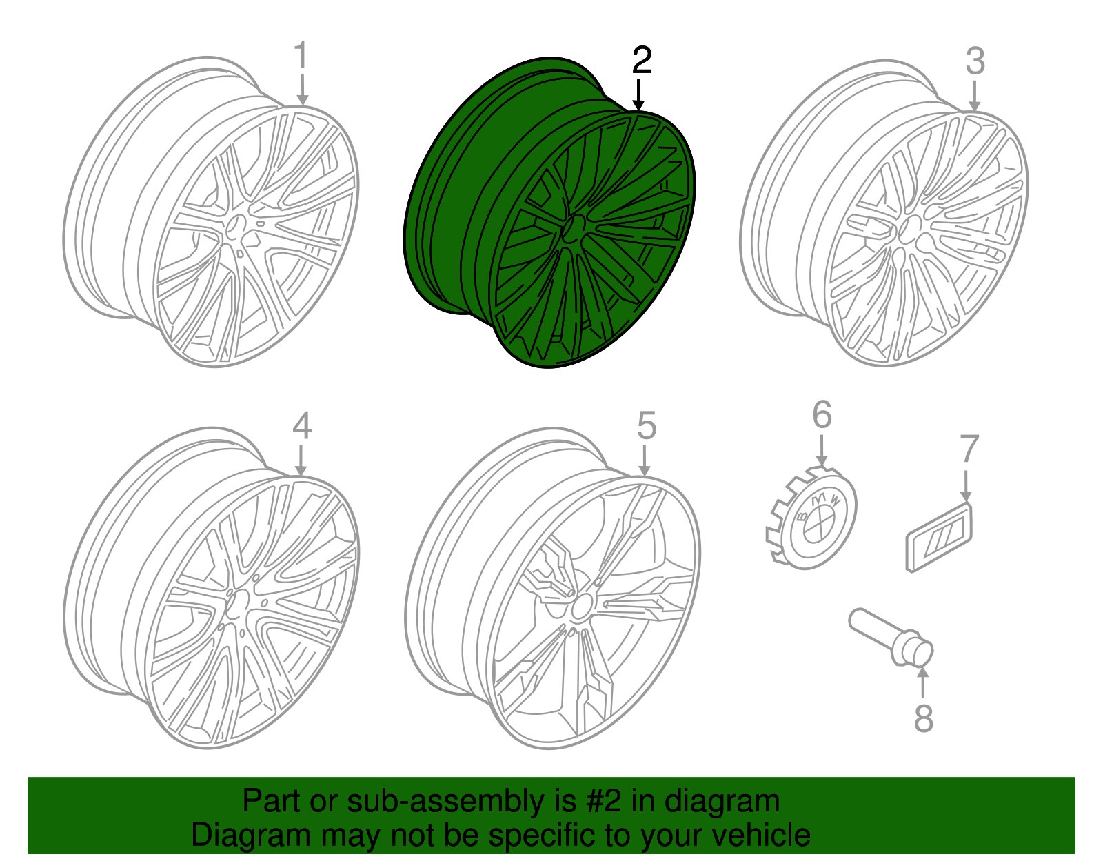 36116863422 - 2017-2023 BMW Wheel, Alloy (36-11-6-863-422) | BMW of ...