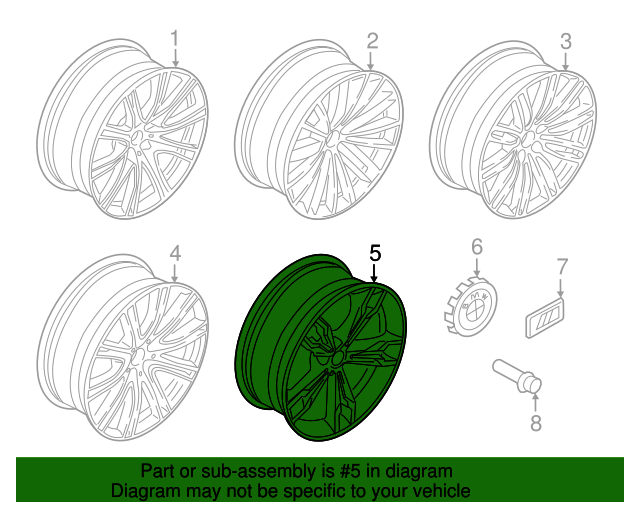 Genuine BMW 36-11-8-073-849 | 20" Style 789M Y-Spoke Light Alloy Wheel ...