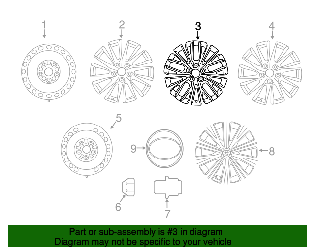 2019-2020 Toyota Camry Wheel Alloy Black 18 Inch 42611-06G90 | Toyota ...
