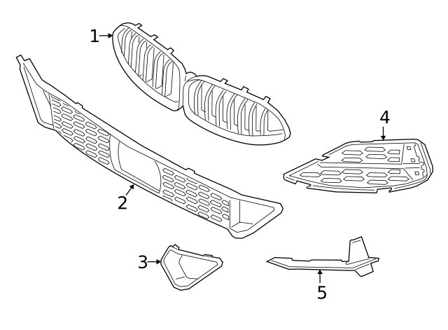 Genuine BMW 51-13-7-933-449 | Upper Grille | FREE Shipping on Most ...