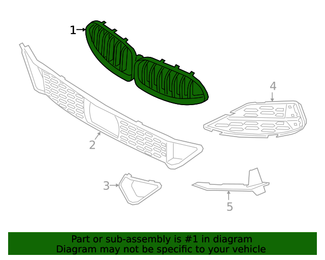 51138080611 - 2019-2024 BMW Upper Grille (51-13-8-080-611) | BMW of ...