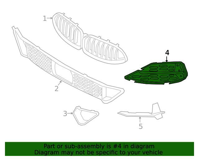 51118074783 - 2019-2022 BMW Outer Grille (51-11-8-074-783) | BMW of ...