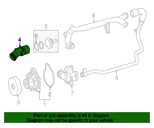 271-200-12-56 - Engine Coolant Thermostat Housing 2003-2005 Mercedes ...