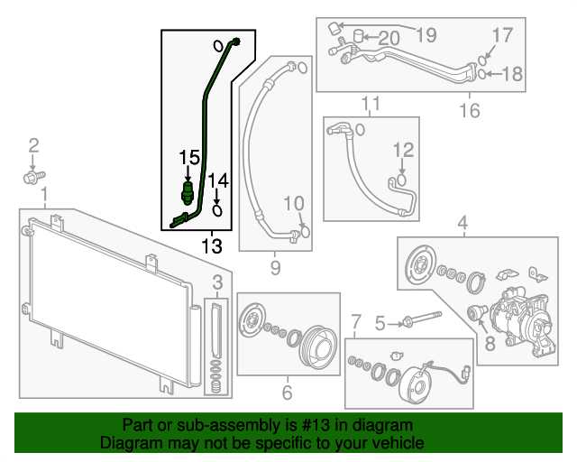 80341-T5R-A01 - Pipe, Receiver - 2015-2020 Honda Fit | Honda Car Parts ...