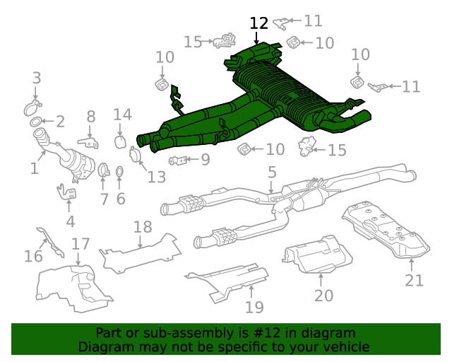 253-490-58-00 - Muffler & Pipe 2017-2019 Mercedes-Benz GLC 43 AMG ...