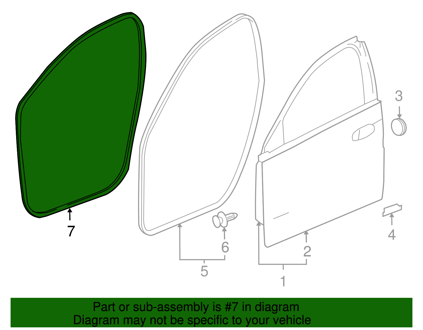 2011-2017 Buick Regal Front Side Door Weatherstrip 13228130 GM ...