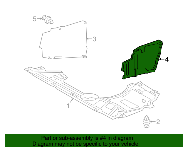 2015-2021 Lexus Radiator Support Splash Shield 51444-42040 ...