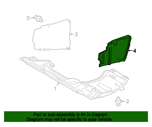 2015-2021 Lexus Radiator Support Splash Shield 51444-42040 ...
