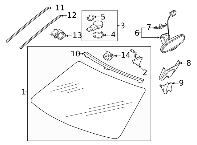 8Y0-845-454 - Windshield Molding Bracket 2022-2024 Audi ...