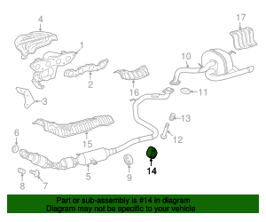 2007-2019 Toyota Muffler & Pipe Insulator 17565-47010 | Toyota Parts Center