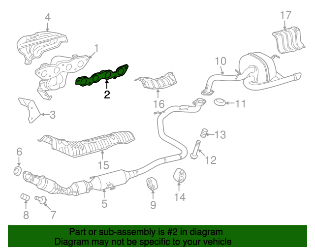 2000-2019 Toyota Manifold Gasket 17173-21020 | Toyota Parts Center