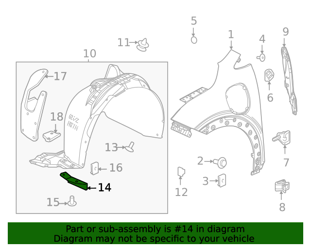 42603027 - Front Passenger Side Tire Front Air Deflector 2022-2023 ...
