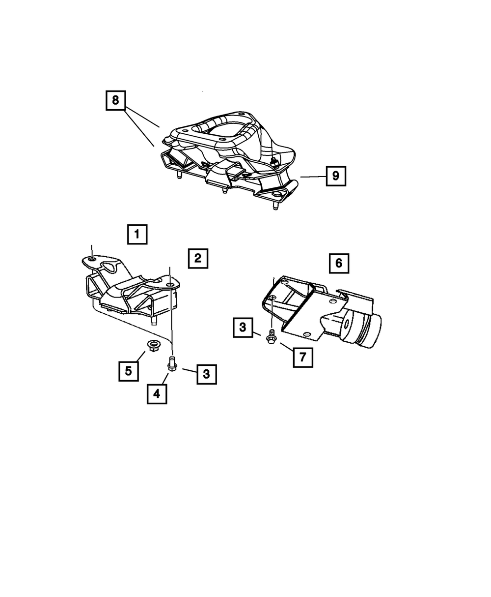 2006-2009 Dodge Transmission Support Bracket And Insulator 52121486AE ...