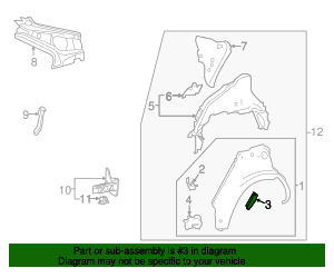 2014-2019 Toyota Corolla Outer Wheelhouse Lower Reinforced 61061-02070 ...