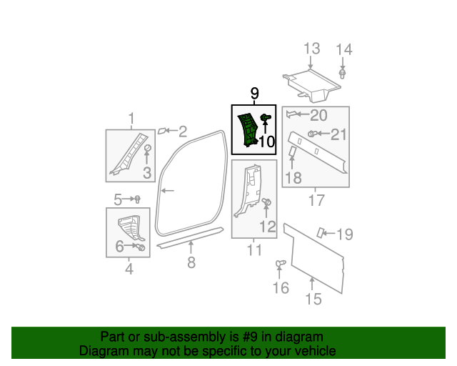 2007-2017 Toyota Tundra Upper Trim 62510-0C050-B1 | Toyota Parts Center