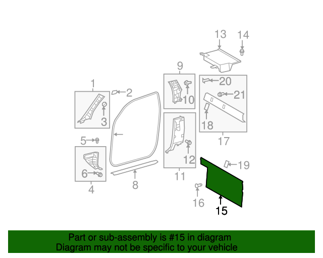 64271-0C050-C0 - Back Panel Trim - 2007-2017 Toyota Tundra | OEM ...