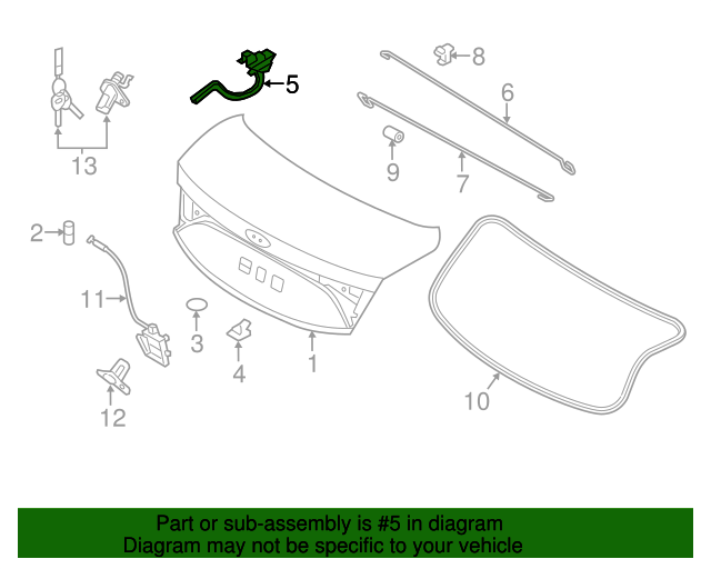 2012-2017 Hyundai Azera Deck Lid Hinge 79220-3V000 | AutoNationParts.com