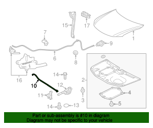 53440-21030 - Hood / Trunk Prop Rod 2011-2016 Scion tC ...