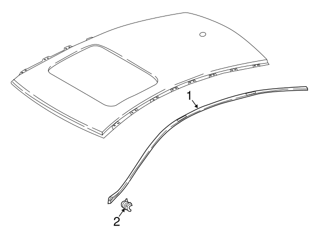 253-690-17-00 - Roof Drip Molding 2017-2023 Mercedes-Benz ...