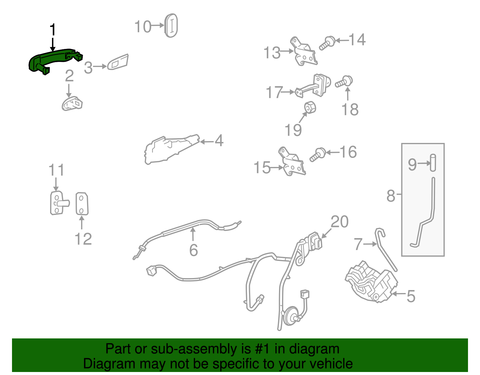 2013-2022 GM Exterior Door Handle 13577718 GM | GMPartsDirect.com