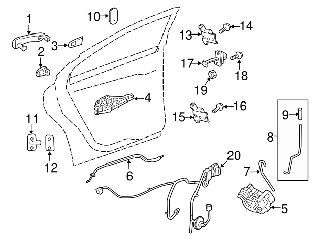 2010-2019 GM Side Door Striker Spacer 13500419 | Auto Parts Express