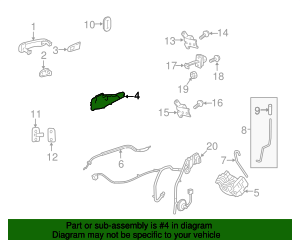 2010-2022 GM Front Passenger Side Door Outside Handle Bracket 42527449 ...