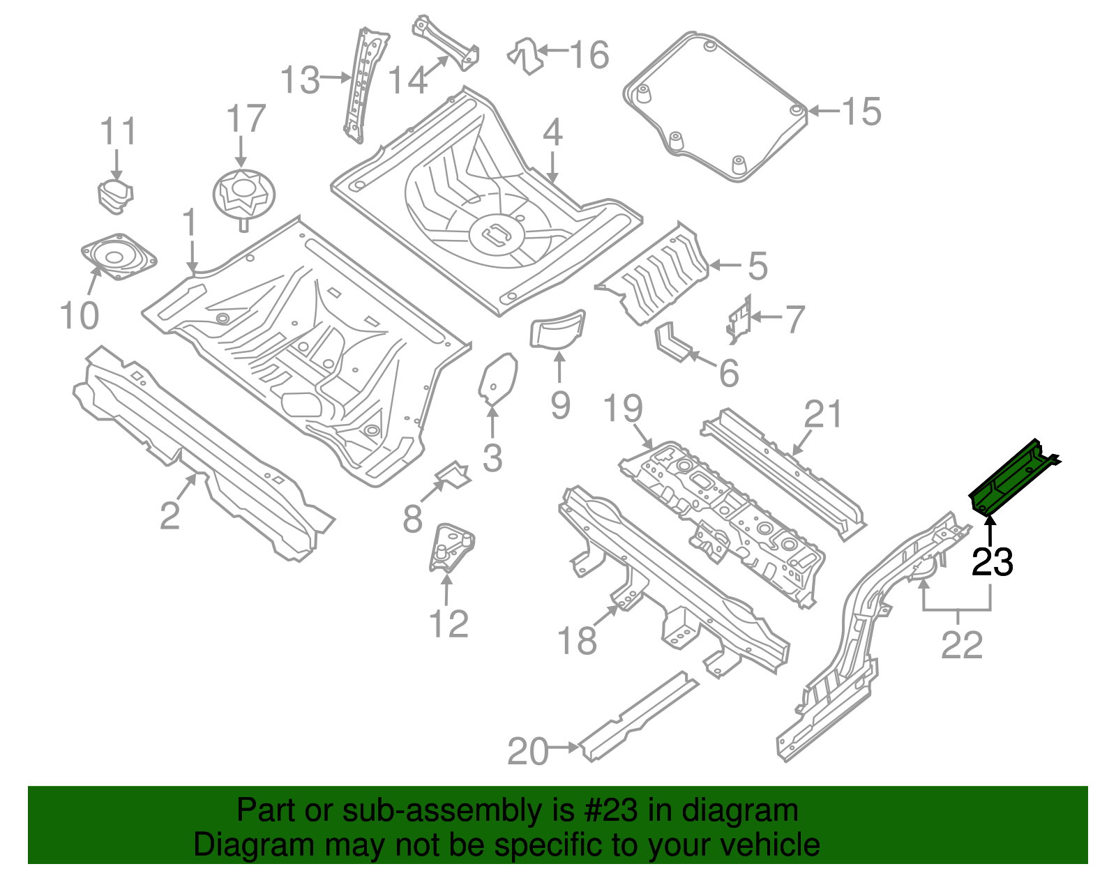 2013-2023 Nissan Rear Rail End G5521-9HSMA | Nissan Parts Plus