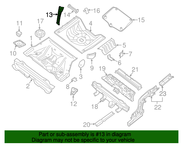 2013-2018 Nissan Side Brace 79453-3TA0B | QuirkParts