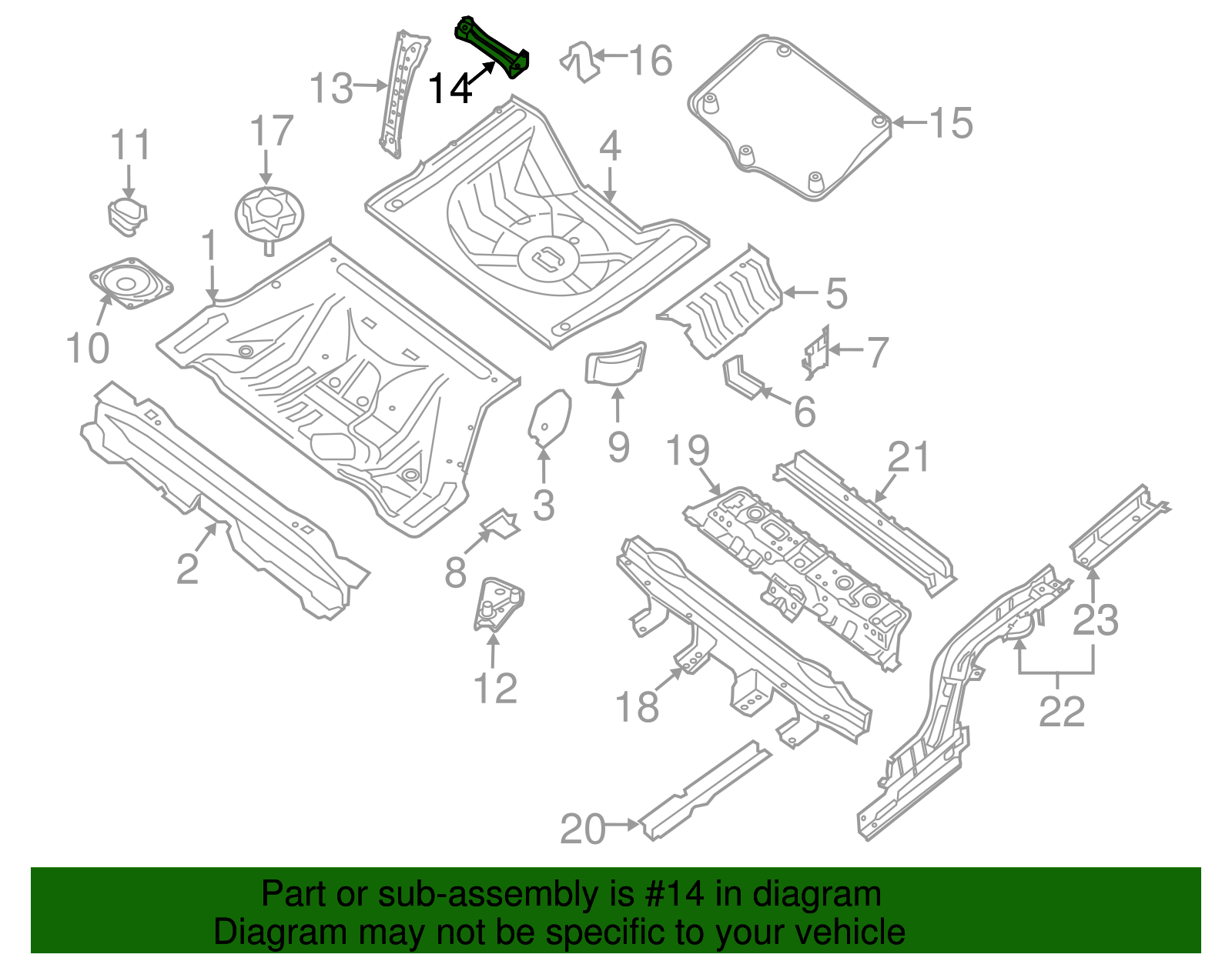 2013-2023 Nissan Gusset 748B4-3TA0A | QuirkParts