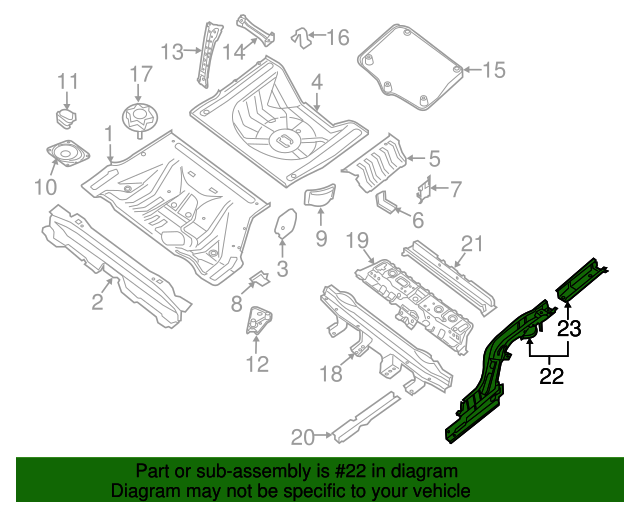 2016-2019 Nissan Side Member Assembly G5511-9HSMA | Nissan Parts Plus